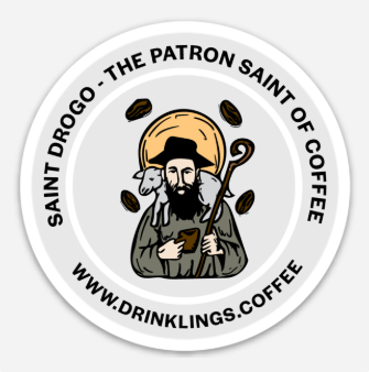 St. Drogo Sticker – Drinklings Coffee and Mugs